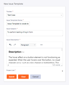 Issue Template Redmine plugin - Improve Issue Consistency